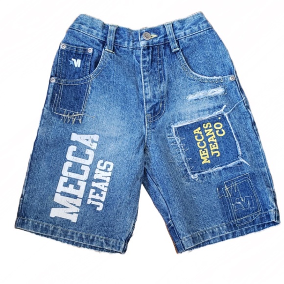 mecca | Bottoms | Vintage Mecca Boys Graphic Distressed Casual Summer Blue Denim Jean Shorts ...